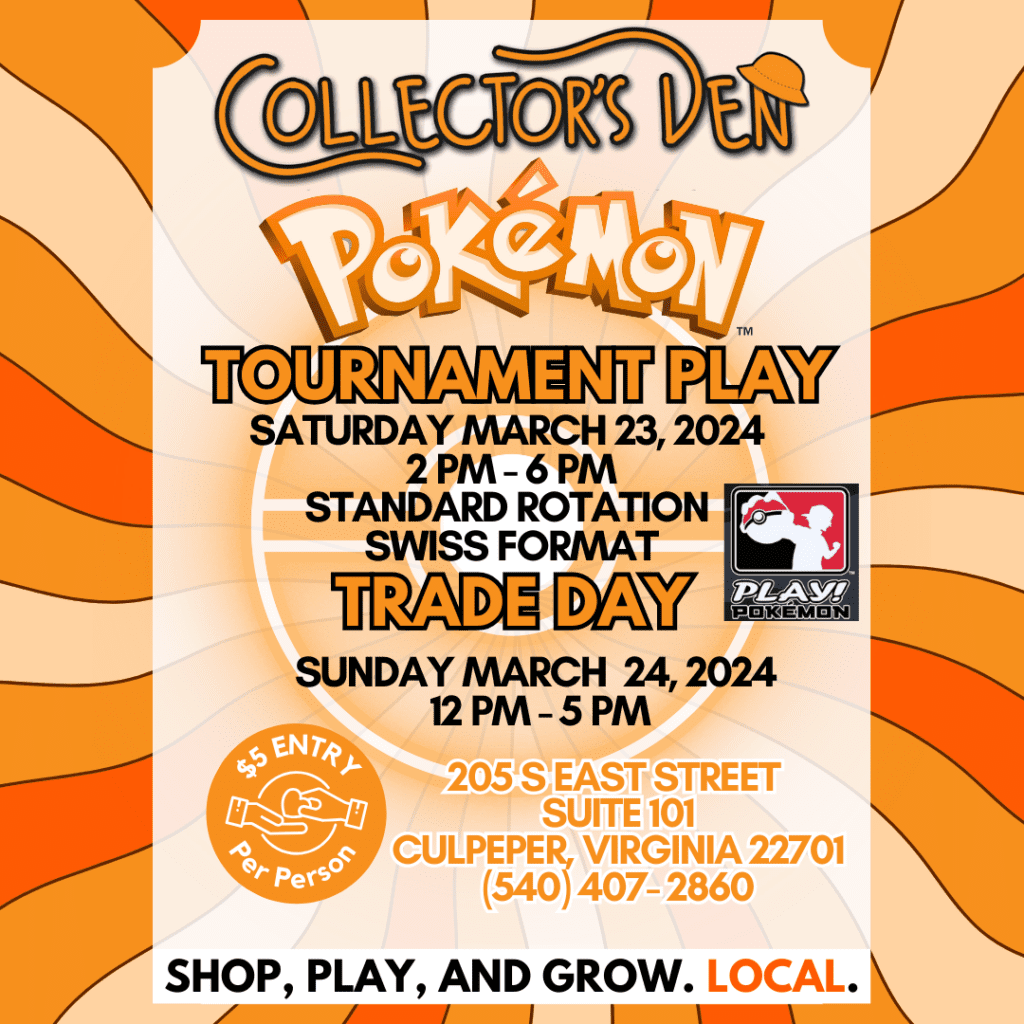 Collector’s Den Monthly Pokemon Tournament Day! | Visit Culpeper
