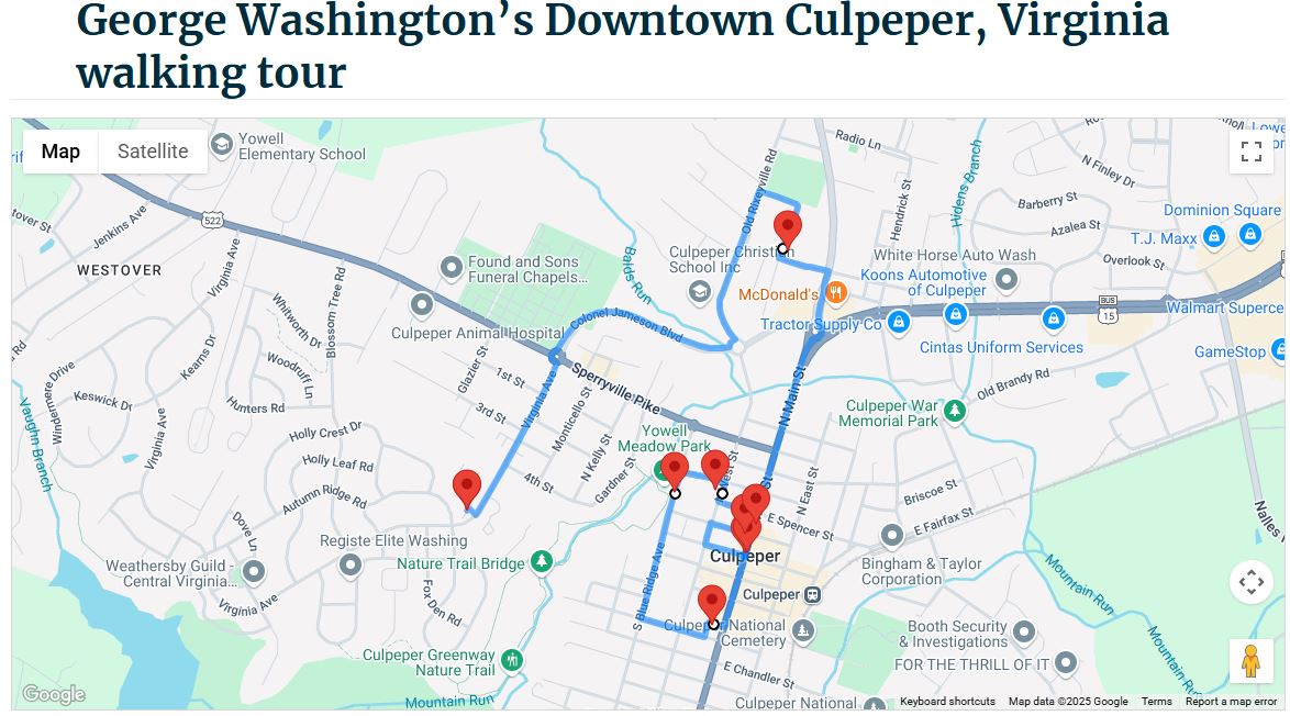 George Washington’s Downtown Culpeper, Virginia walking tour
